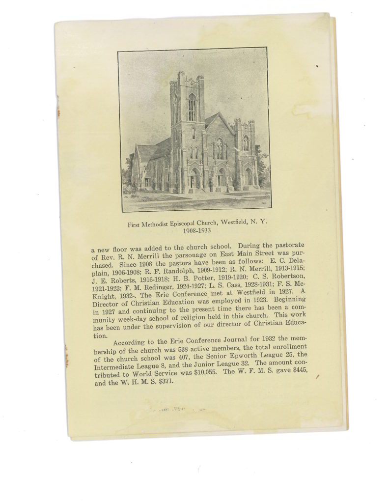 Historical - First United Methodist Church of Westfield, NY